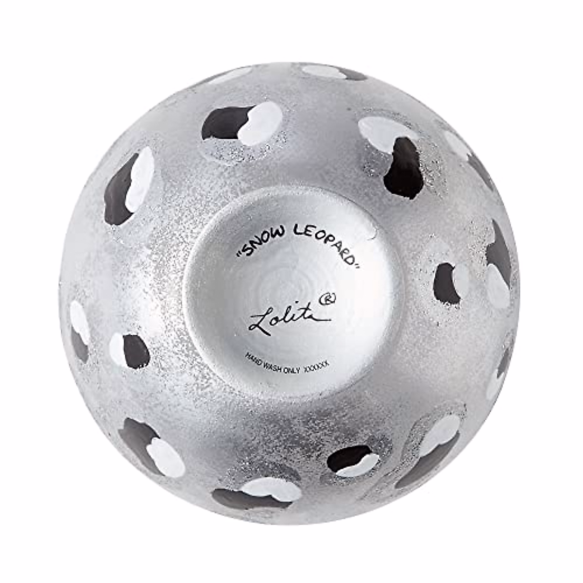 Enesco Designs by Lolita Snow Leopard Hand-Painted Artisan Stemless Wine Glass, 20 Ounce, Multicolor