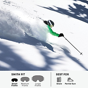 SMITH 4D MAG S Goggles with ChromaPop Lens – Performance Snowsports Goggles with Easy Lens Change Technology for Skiing & Snowboarding – White Chunky Knit + Everyday Rose Gold Mirror Lens