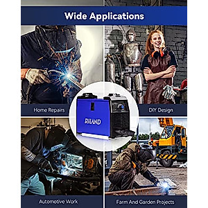 RILAND Mig Welder Welding Machine: Flux Core Welder Gasless Welding Machines Wire Feed Welders IGBT Electric Portable Mig Welder 110V 120V with 2lb Flux Core Welding Wire Beginners Welder Kit