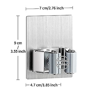 Bowdanie 4 PCS Broom Holder Wall Mount - Mop Holder Self Adhesive Broom Hanger Stainless Steel for Home Garage Garden Laundry Room Storage