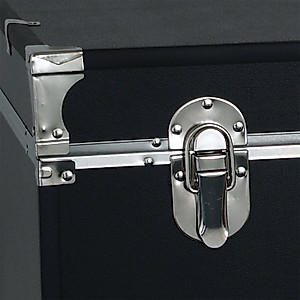 HomeStock Rustic Romance 31" Storage Trunk with Wheels & Lock, Lockable, Latch Closure Type, Black, 31"