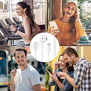 WamGra USB C Headphones, HiFi Stereo Type C Earbuds USB C Earphones with Mic & Volume Control Compatible with Google Pixel 4 3 2 XL,Sony XZ2, OnePlus 6T,MacBook,iPad Pro 2018(Newest Version)-White