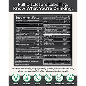 SUPERGREEN TONIK 100% Natural Greens Superfood Powder – Daily Supplement with 38 Superfoods, Vitamins and Minerals – Supports Energy, Stress, Sleep, Immunity – 30 Days 378 Grams Berry Flavor (1 Tub)