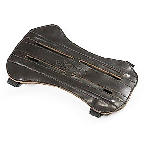 Linkboy Archery Gloves Hunting Shooting Three Finger ，Arm Guard 100% Pure Ox Leather Protection Archery Protective Gloves brown - 1set