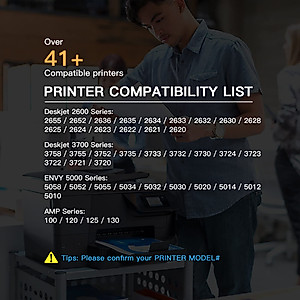 E-Z Ink (TM) Remanufactured 65XL High-Yield Ink Cartridge Replacement for HP 65 XL to use with Envy 5055 5052 5058 DeskJet 2622 2624 2652 2655 3752 3755 Printer (Black and Tri-Color, 2 Pack )