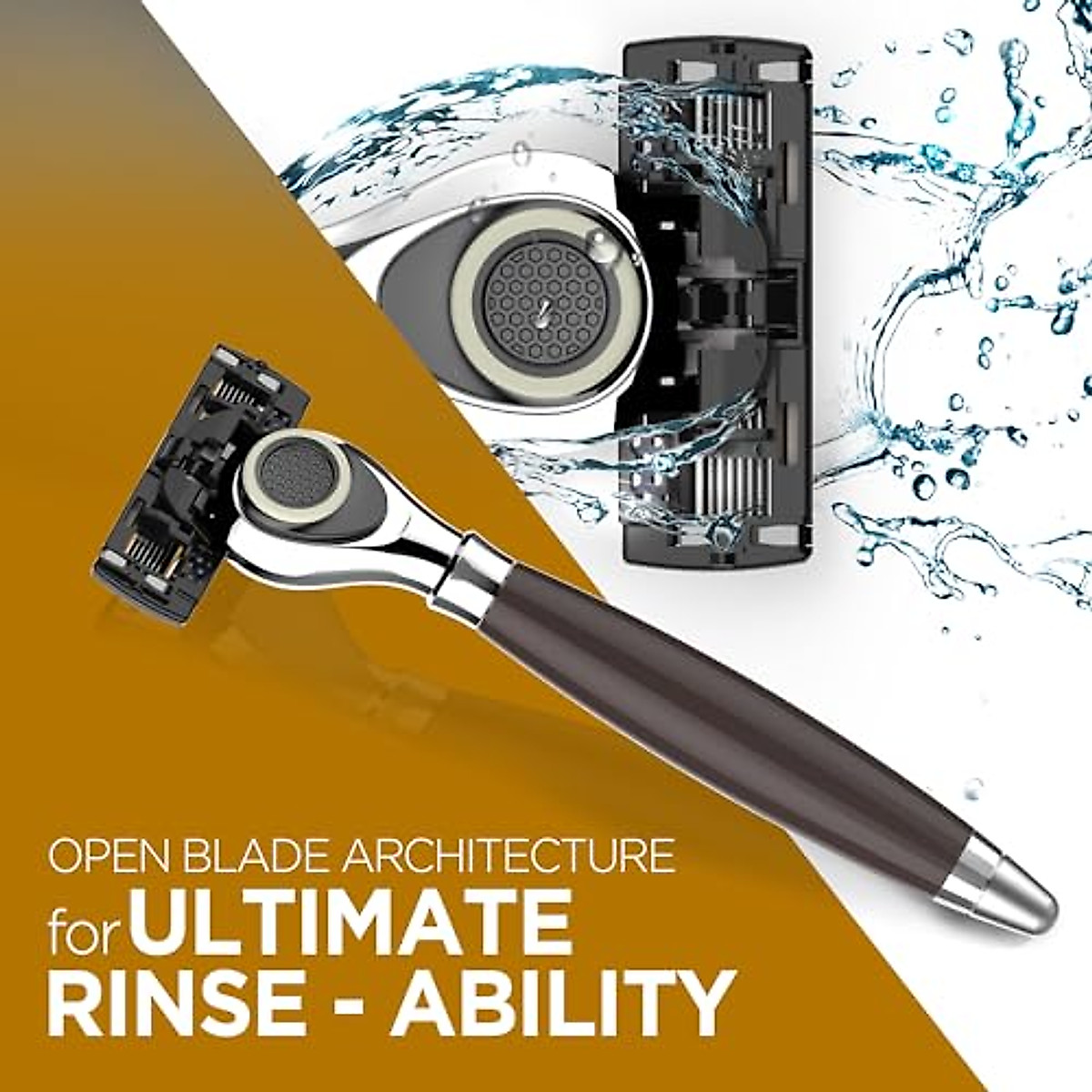 DORCO Pace Classic - Seven Blade Razor System with Pivoting Head and Premium Handle- 9 Pack (1 Handle + 9 Cartridges)