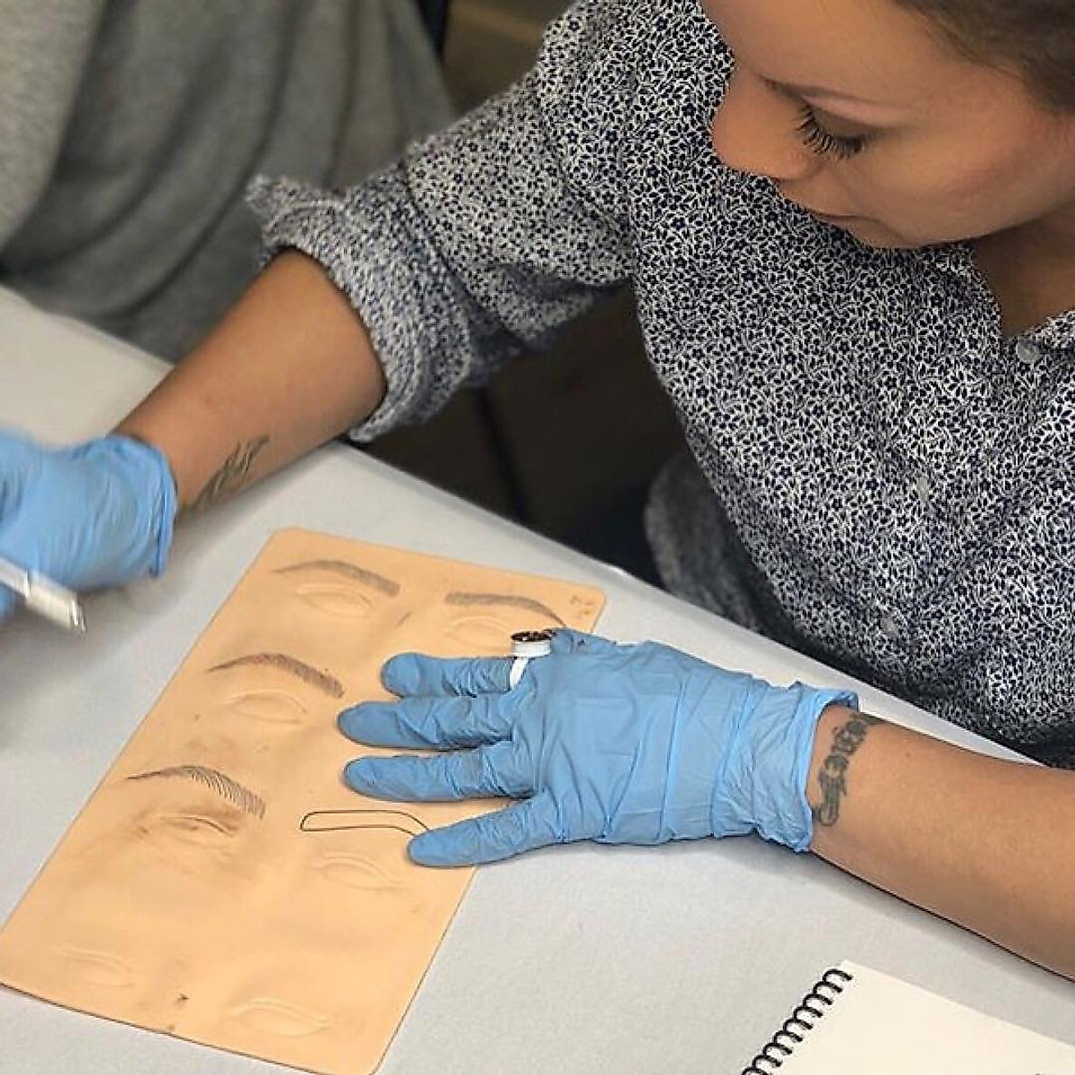 Microblading Supplies 3 Piece Tattoo Practice Skin For Eyebrows: Permanent Makeup Silicone Skin To Practice Brow Micro-Blading And Needling, Fake Skin Sheets For Professionals And Beginners