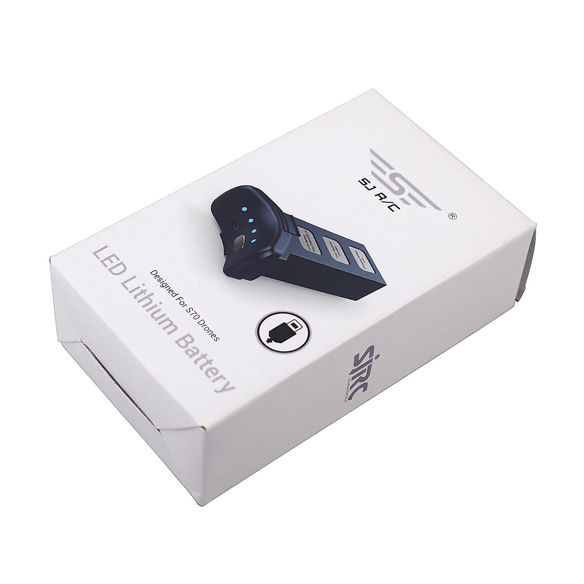 MOONZON 2PCS 7.4V 2500mAh Lithium Battery for HS100 S70W T35 HS100G MQ001 Quadcopter Spare Parts Aircraft Model Drone Battery(Gray)