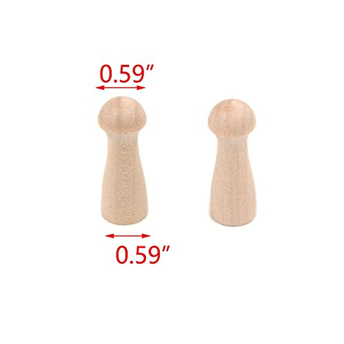T Tulead 0.59"x1.65" Wood Hook Coat Hook Clothes Hooks Kitchen Bathroom Hooks Pack of 10 with Mounting Screws