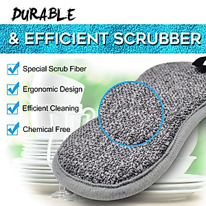 Multi-Purpose Scrub Sponges for Kitchen Pack of 6,Non-Scratch Microfiber Sponge Along with Heavy Duty Scouring Scrub Pad- Effortless Cleaning of Dishes, Pots and Pans