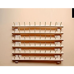 BAENRCY 4-Pack 60-Spool Wooden Thread Holder Sewing and Embroidery Thread Rack and Organizer Thread Rack for Sewing with Hook