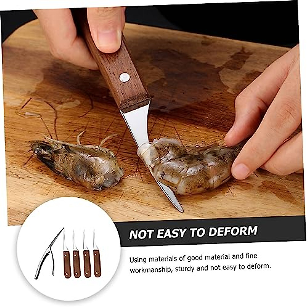 BESTonZON 1 Set Stainless Steel Shrimp Opener Lump Crab Meat Seafood Deveiner Alaskan King Crab Legs Tools for Oyster Crackers Fish Scale Remover Shrimp Line Cleaning Tools Nutcracker