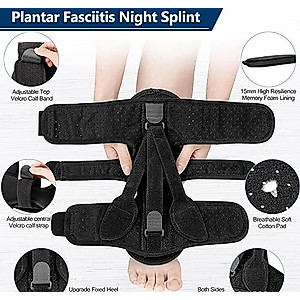 VIDECOR Plantar Fascia Night Splint,Soft Breathable Plantar Fascia Boot Night Splint Sock - Adjustable Foot Stretcher for Achilles Tendonitis, Drop Foot Brace for Right or Left Foot,C