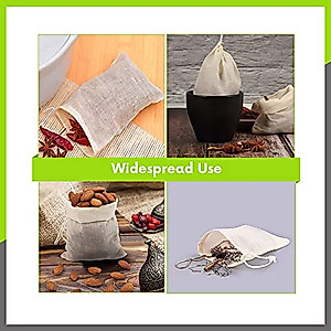 SolHoppa Muslin Bags – 50 Cotton Drawstring Bags – Gift Bags for Home Supplies Parties Holidays & Weddings – Reusable & 3x4 Inches in Size