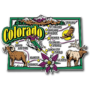 Colorado Jumbo State Magnet by Classic Magnets, 4" x 2.8", Collectible Souvenirs Made in The USA