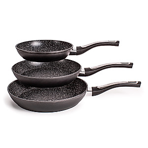 Berghoff Essentials 3Pc Non-stick Fry Pan Set, Ferno-Green, 100% Non-Toxic, Free of PFOA, Lead & Cadmium Coating, Induction Cooktop Ready, Stay-cool Handle, Even Heat
