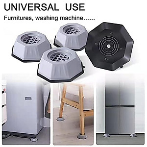 Tillsok Washer and Dryer Pedestals, Anti Vibration Pads Stops Washer Dryer Noise Moving Shaking Walking, Universal Pedestals and Shock Support, 4 PCS