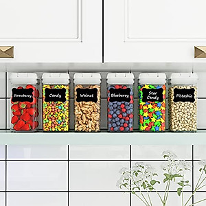Lifetime Home 14 PACK Airtight Food Storage Containers Set w/Lids for Kitchen & Pantry Organization - BPA-Free for Cereal, Pasta, Rice, Vegetables & Flour - Free Labels & Marker - WHITE