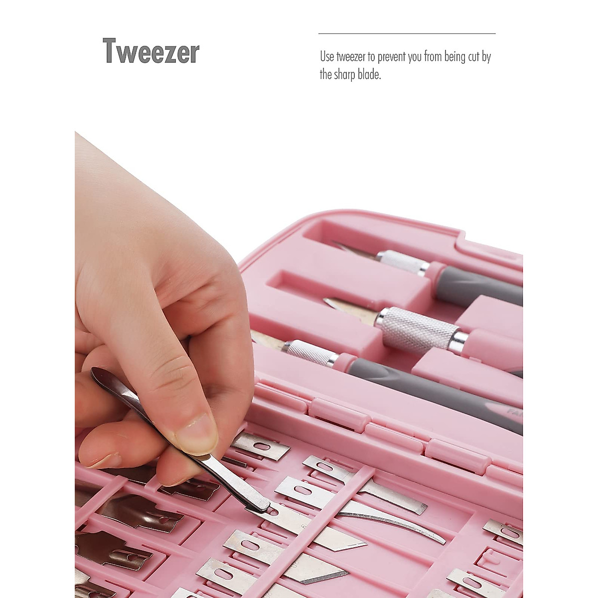 FantastiCAR Craft Knife Precision Cutter Hobby Knife Blades Set (30pcs) for Art Work, Scrapbooking, Stencil, Architecture Modeling, Wood Leather Working (Pink)