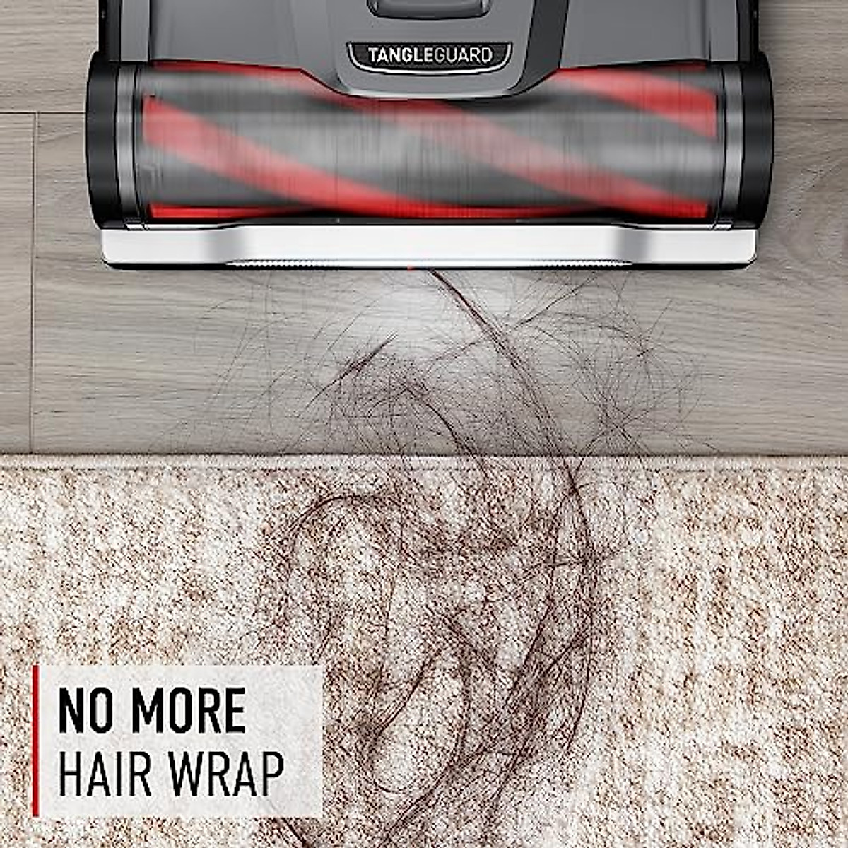 Hoover WindTunnel Tangle Guard Bagless Upright Vacuum Cleaner Machine, for Carpet and Hard Floor, Strong Suction with Anti-Hair Wrap, HEPA Media Filtration, Lightweight, UH77100V, Gray