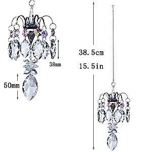 H&D HYALINE & DORA Crystals Horse Eye Prisms Suncatcher Hanging Ornament Rainbow Maker Hanger for Home,Garden Decoration