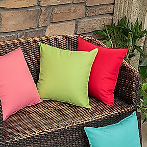 MIULEE Pack of 2 Decorative Outdoor Waterproof Pillow Covers Square Garden Cushion Sham Throw Pillowcase Shell for Patio Tent Couch 20x20 Inch Red