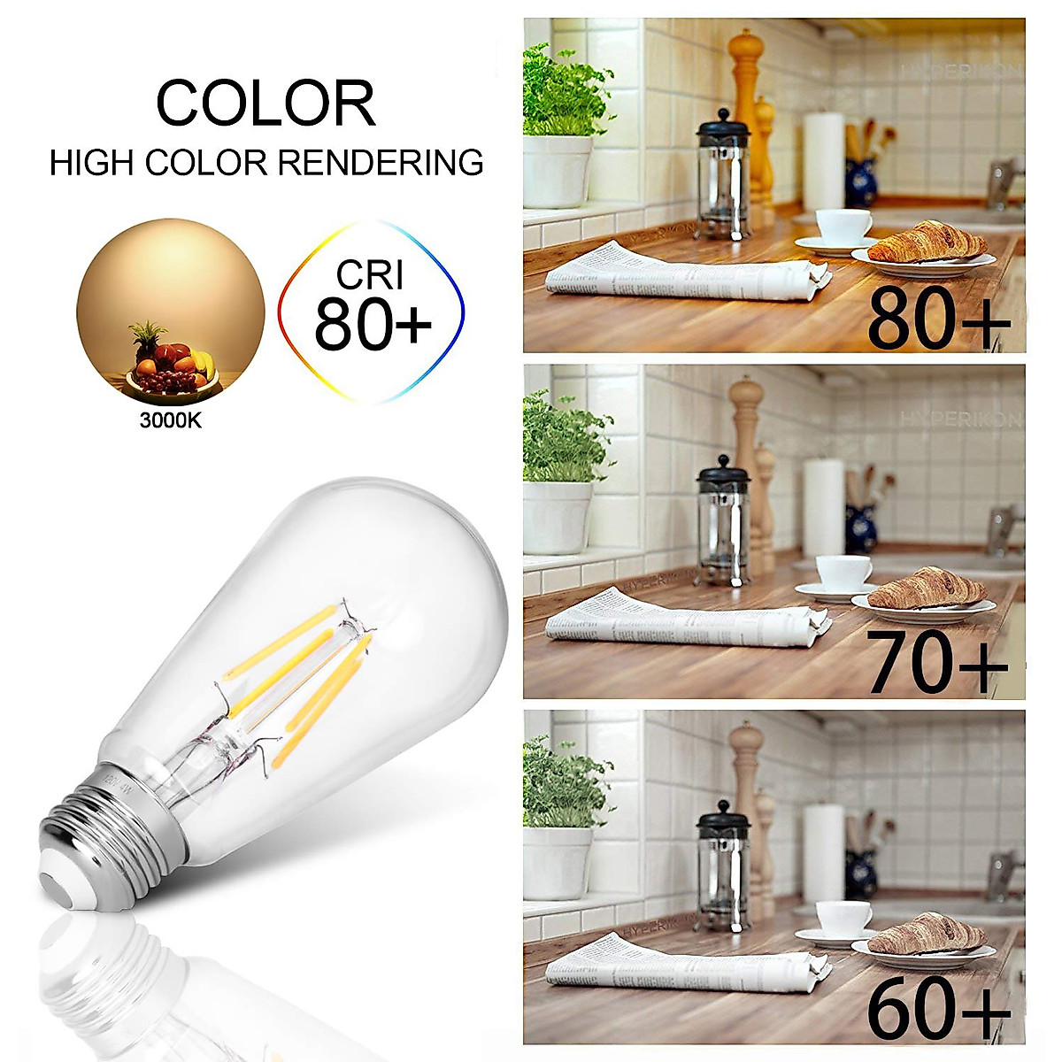 liveMAX Vintage Edison LED Bulb,Antique 40W Vintage Edison Bulb,E26 Light Bulb Led Bulb 400 Lumens Daylight 4000K,Pack of 6(Non Dimmable)