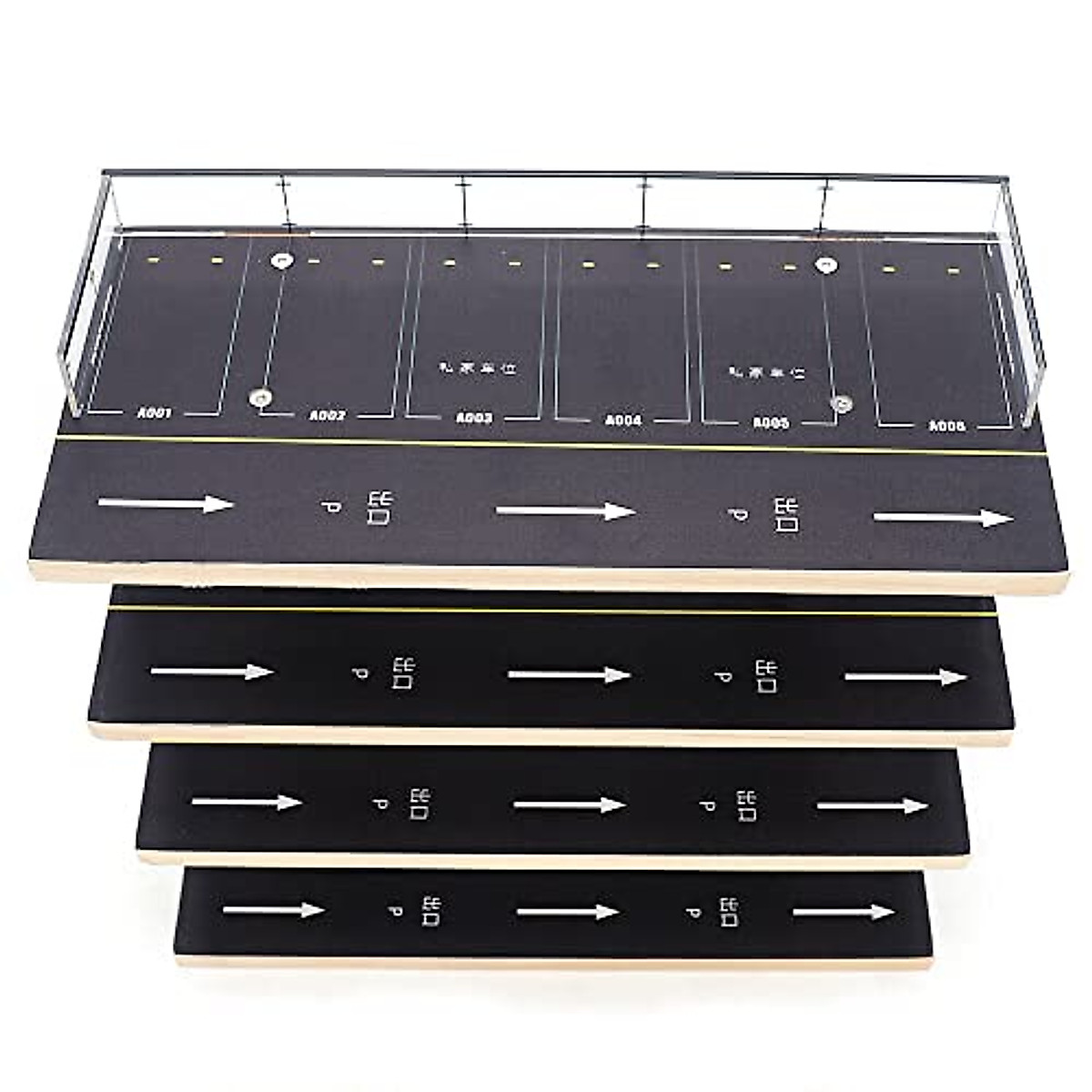 4-Tiers Garage Display Case 1/64 Car Garage Model Realistic Parking Lot Backdrop Display Scene Model Clear Parking Spaces