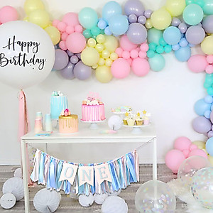 Blue and Green 1st Birthday Banner - Highchair Banner 1st Birthday Boy , Greenery Party Decorations , First Birthday Decorations for Kids , Baby Birthday Party Photo Props(Blue and Green Banner)