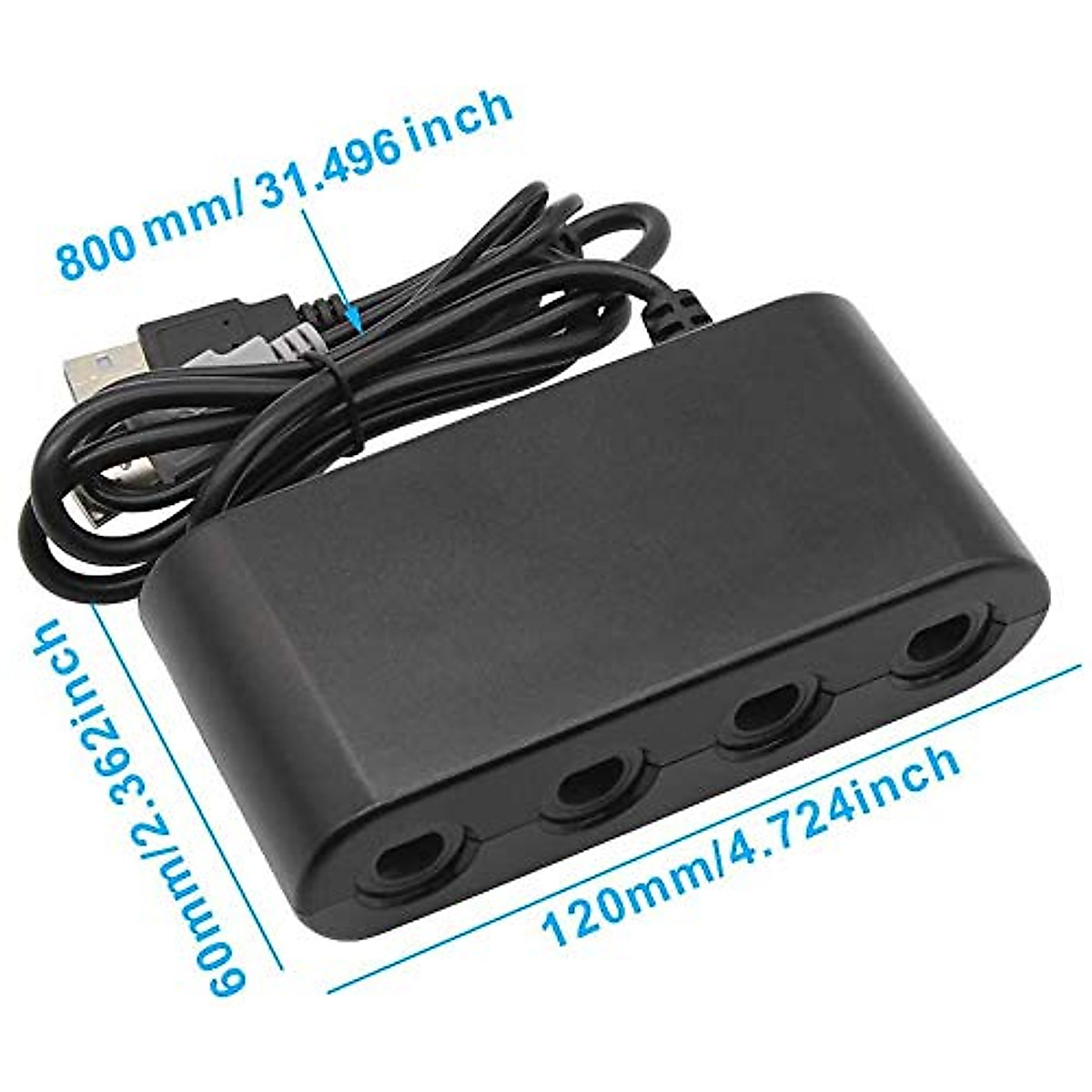 Wii U Controller Adapter, NGC Controller Adapter for Wii U,Nintendo Switch and PC USB.Easy to Plug and No Driver Need.4 Ports Turbo Button (Updated Version)