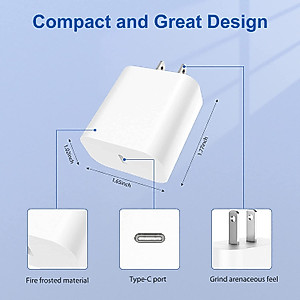 USB C iPhone Fast Charger with Cable, 20W PD Type C Charger Fast Wall Charger with 5ft USB C to Lightning Cable for iPhone 14 13 12 Pro 11 Xs Max XR X 8 Plus iPad Pro and iPad Air 3 iPad Mini 5