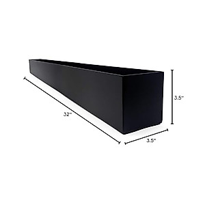 Buhbo Modern Steel Trough Rectangle Planter 32 inch, Black