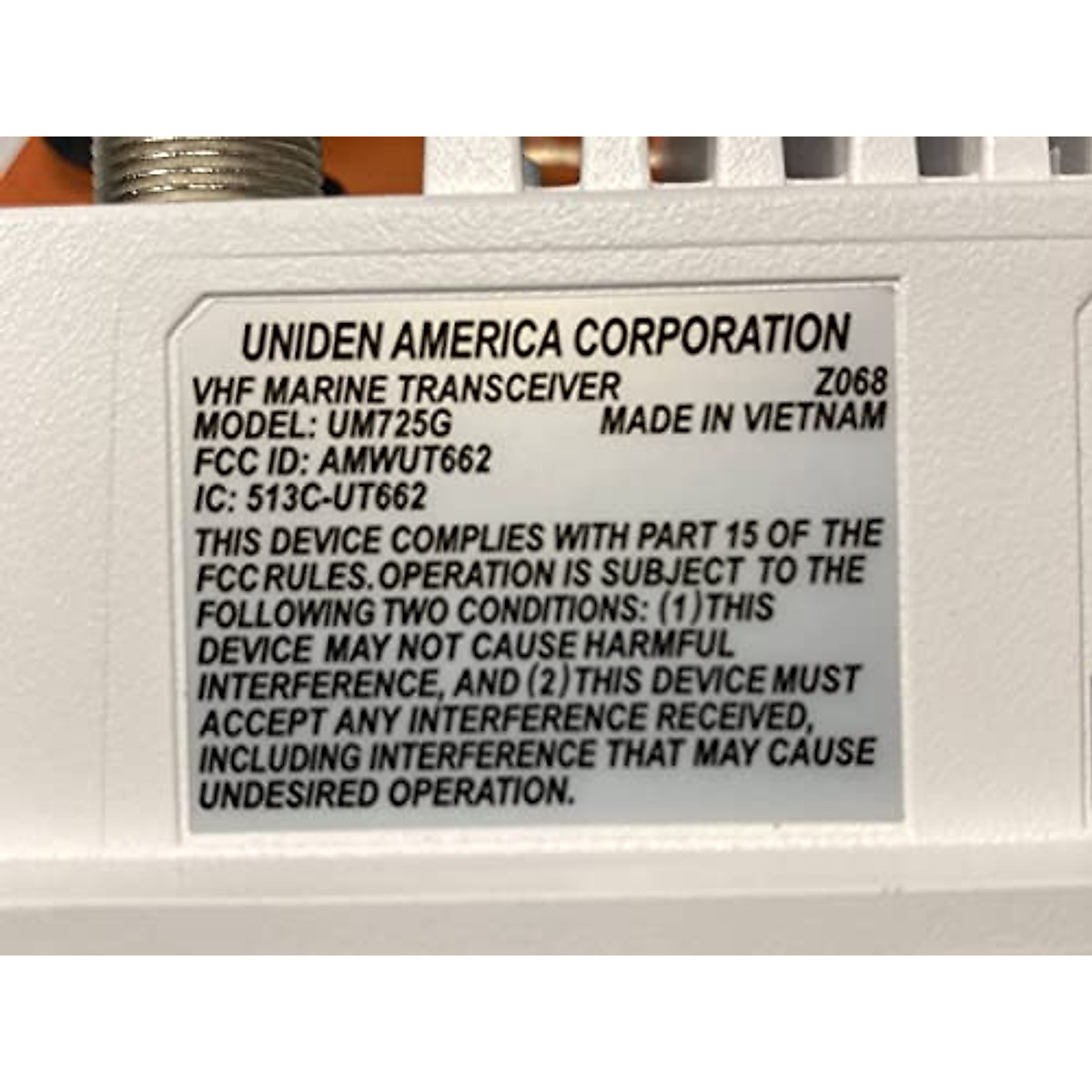 Uniden UM725G Marine VHF Radio, All USA, Canada, and Intl. Marine Channels, 1Watt/25Watt Transmit Power, Largest LCD Screen in Class, NOAA Weather Channels w/Alerts, Speaker Mic, GPS Built-in.