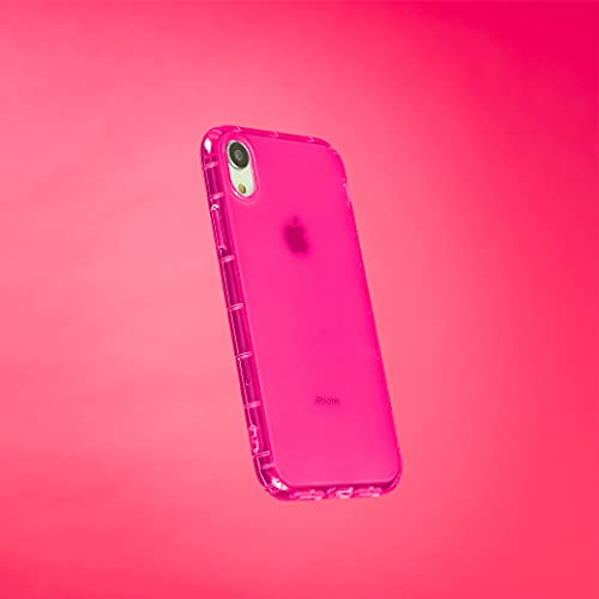 SteepLab Neon Highlighter Case for iPhone XR (6.1" Screen) - The Grippy Jelly Case w/Protective Air Pockets (Eye-Catching Hot Pink)