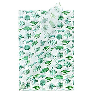 WRAPAHOLIC Gift Wrapping Tissue Paper - 25 Sheets 19.7x27.5 Inch Watercolor Cactus Print Gift Wrap Paper Bulk for Packing, DIY Crafts