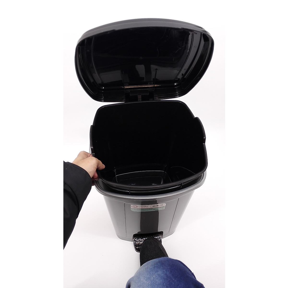 UNIWARE Small Pedal Dustbin Trash Can for Toilet, Kitchen, Living Room, Bedroom, Dark Gray, 6L,Made in Turkey