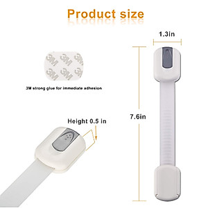 Baby Proofing Magnetic Cabinet Locks - 12 locks + 2 keys bundle with 2 Pack Fridge Child Safety Locks