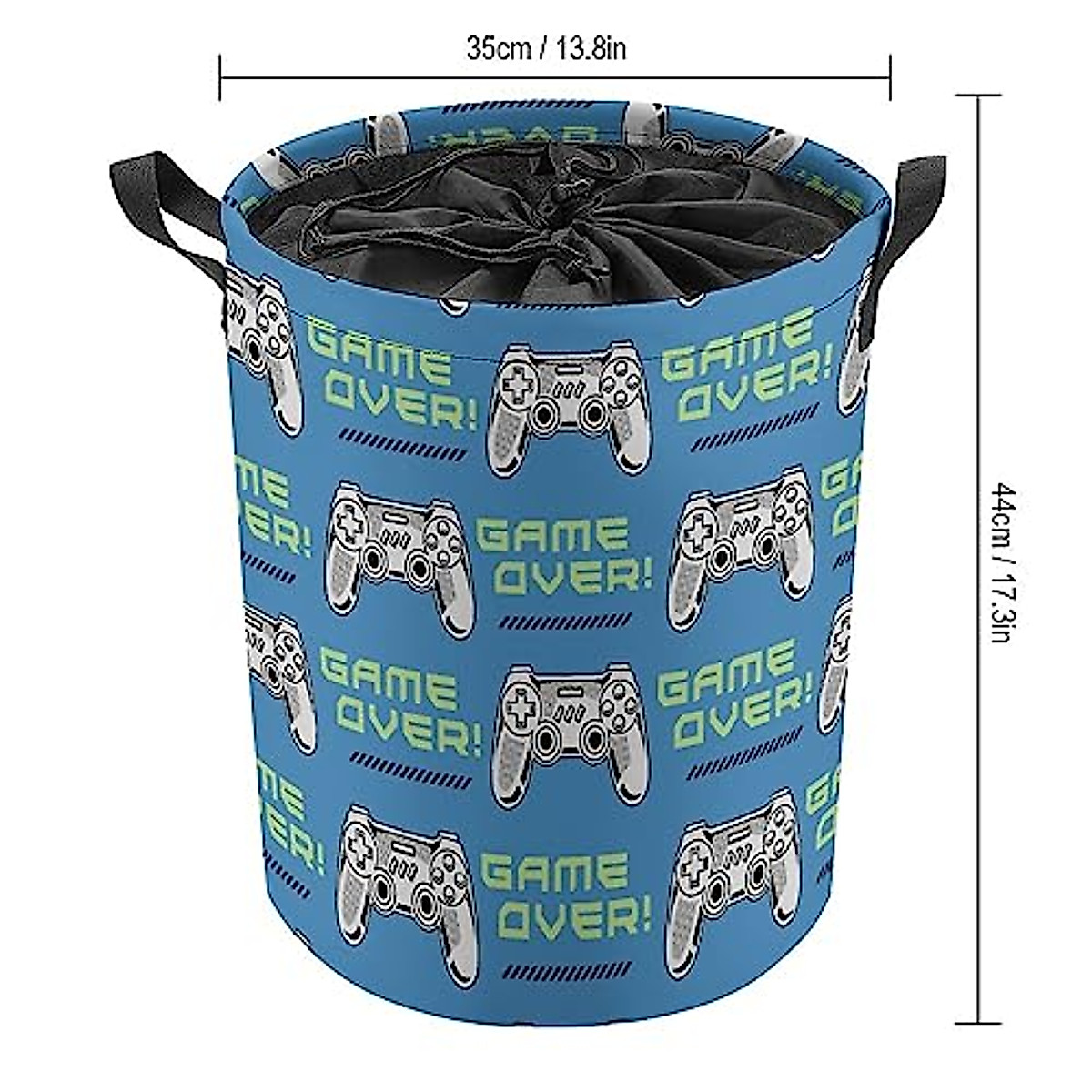 LynaRei Laundry Hamper Funny Cartoon Joysticks Gamepad Dirty Clothes Storage Basket Collapsible Waterproof Toy Organizer for Boys And Girls Bedrooms, Bathroom