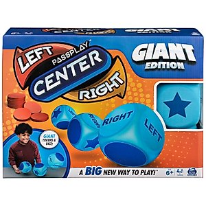 Spin Master Games, Left Center Right Giant Edition, Family Game for Indoor & Outdoor Fun with Big Oversized Board, for Family and Kids, 2-4 Players, Ages 6 & Up