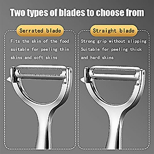 Vegetable Peeler Potato Peelers for Kitchen Y-Shaped Stainless Steel Peeler with Ergonomic Non-Slip Handle & Sharp Blade - Straight blade