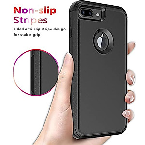 Diverbox Case [Shockproof] [Dropproof] [Dust-Proof],Heavy Duty Protection Phone Cover for Apple iPhone 8 Plus & 7 Plus (Black)