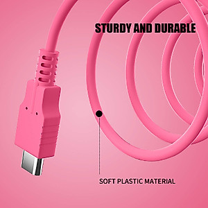 ECHZOVE Charger for Nintendo Switch, Charging Cable for Nintendo Switch OLED Model, Charger Cable for Nintendo Switch Pro Controllers - Pink (4.92ft)