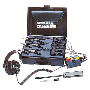 STEELMAN ChassisEAR/EngineEAR Auto Diagnostics Combination Kit, Electronic Stethoscope, Clamp Vibration Sensors, Over-ear Headphones