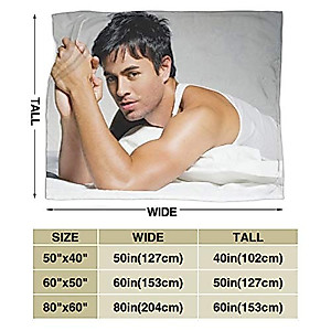 Peter E Nash Enrique Iglesias Blanket Flannel Throw Blanket Home Decoration Couch Sofa Bed Outdoor Throw Blankets 50"x40"