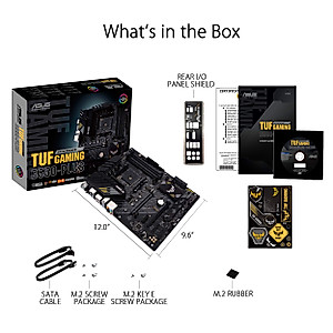 ASUS TUF Gaming B550-PLUS AMD AM4 Zen 3 Ryzen 5000 & 3rd Gen Ryzen ATX Gaming Motherboard (PCIe 4.0, 2.5Gb LAN, HDMI 2.1, BIOS Flashback, USB 3.2 Gen 2, Addressable Gen 2 RGB Header and Aura Sync)