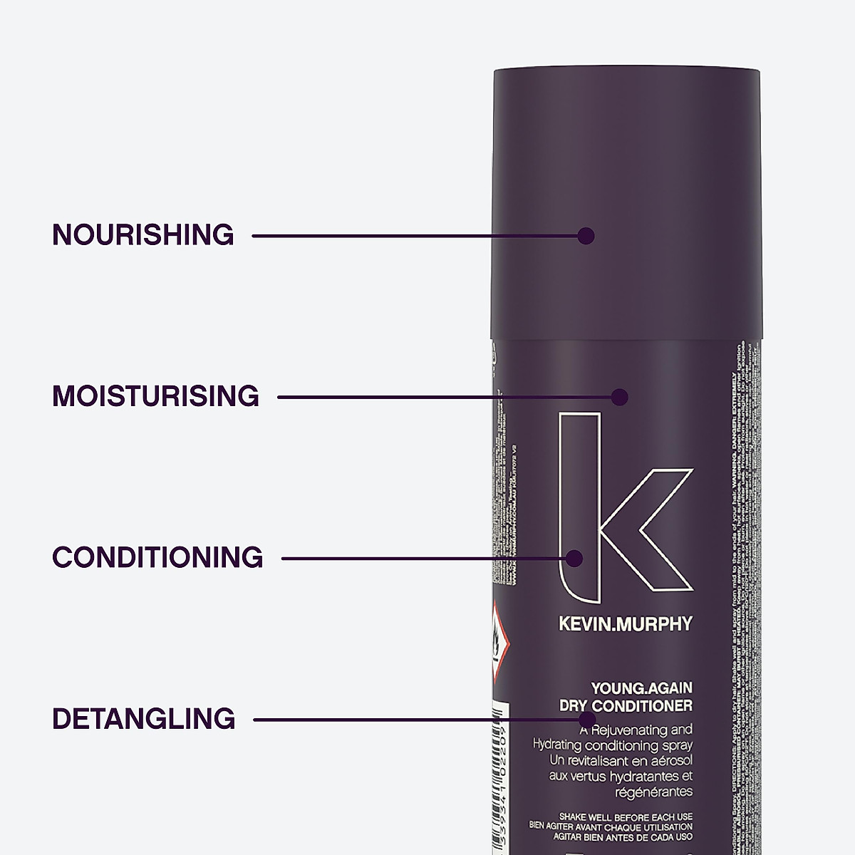 KEVIN.MURPHY YOUNG.AGAIN Dry Conditioner - Adds Moisture to Dry Hair - For Dry & Coloured Hair - Hair Care Spray - Detangling Dry Conditioner - 100 mL / 3.4 fl oz