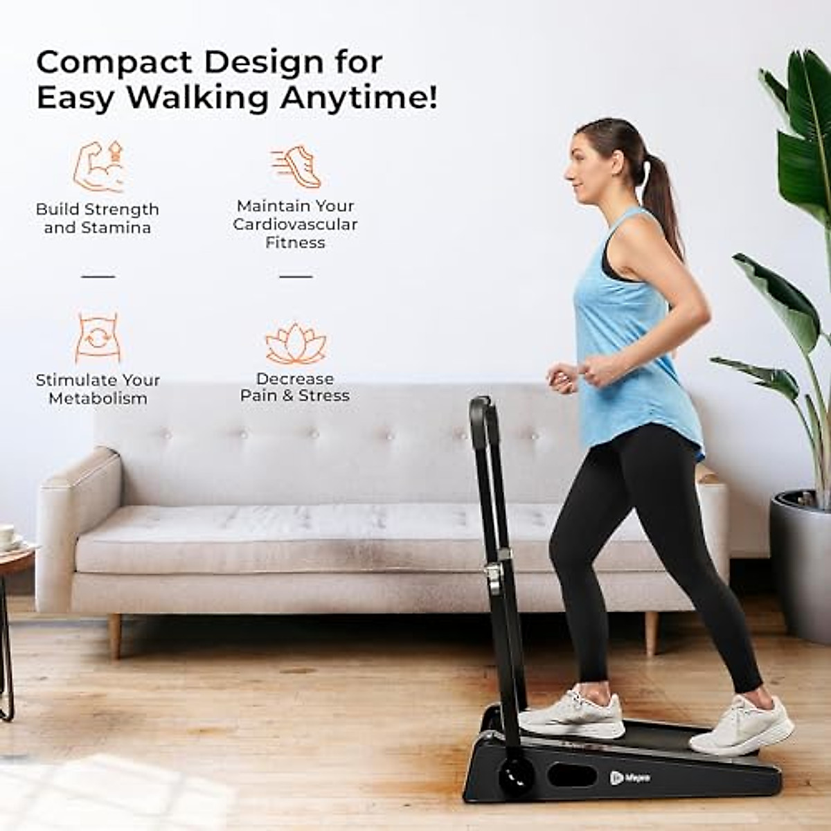 LifePro Smallest Portable Mini Walking Pad with Adjustable Handlebar - Max Speed 3 MPH, Home & Office 30 inch Mini Walking Treadmill, Under Desk Small Work Desk Compact Treadmill, 220 Lbs Max Weight