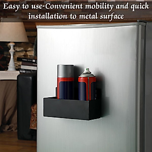 Gisafai 4 Pcs Magnetic Aerosol Spray Can Holder Heavy Duty Magnet Toolbox Bottle Holder Easy Install Spray Can Organizer Wall Mounted Spray Bottle Rack for Garage Home Workspace (Black)