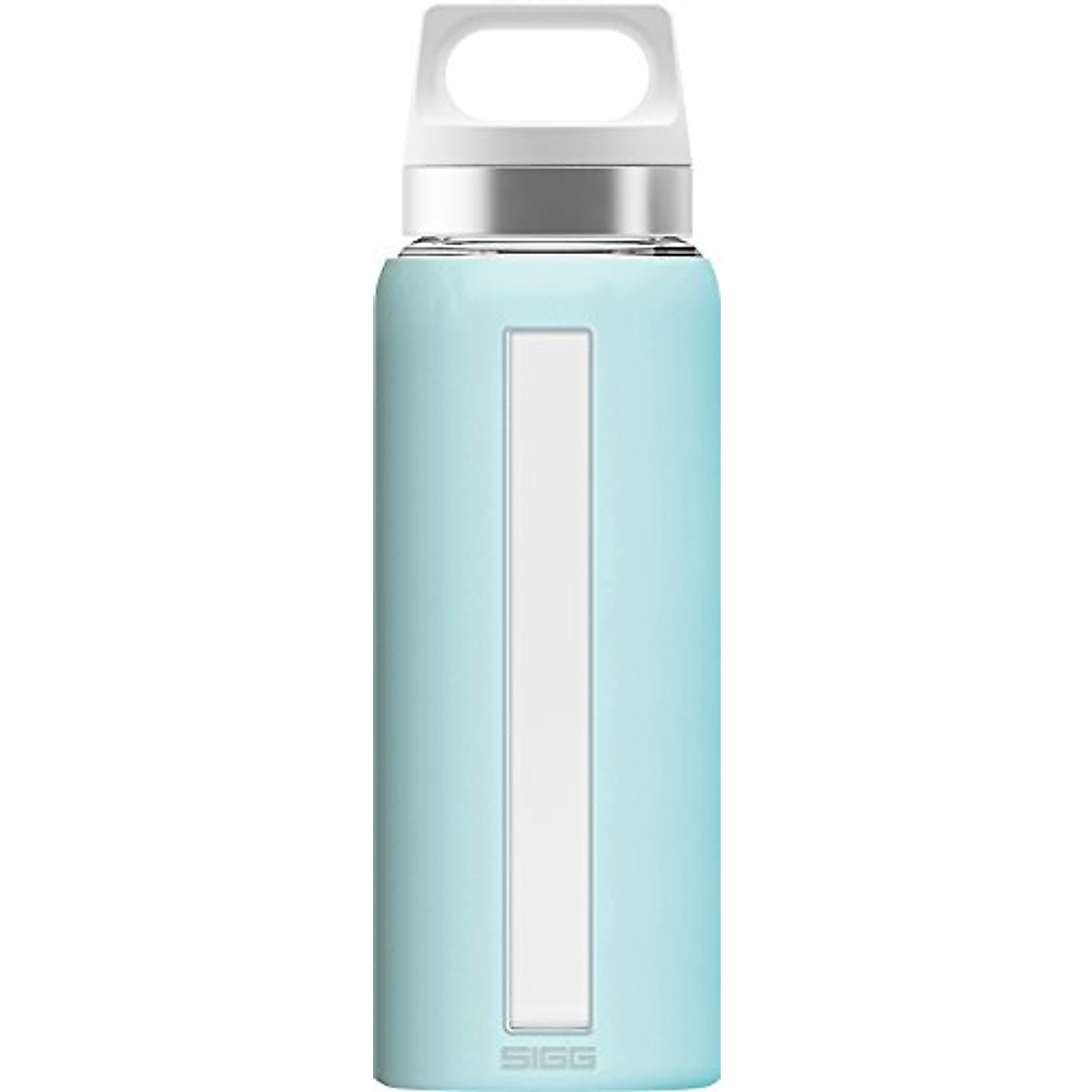 Sigg Glass Water Bottle-Dream Shade-Turquoise Soft Silicon Cover Leakproof-Dishwasher Safe-BPA Free-Broscilate Glass-22 Oz, 0.65
