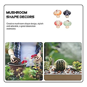 4Pcs Ceramic Mushrooms for Garden, Miniatures Mushroom Decor Mini Mushroom Garden Decor Mushroom Statue for Plant Pots Micro Landscape Dollhouse Decor